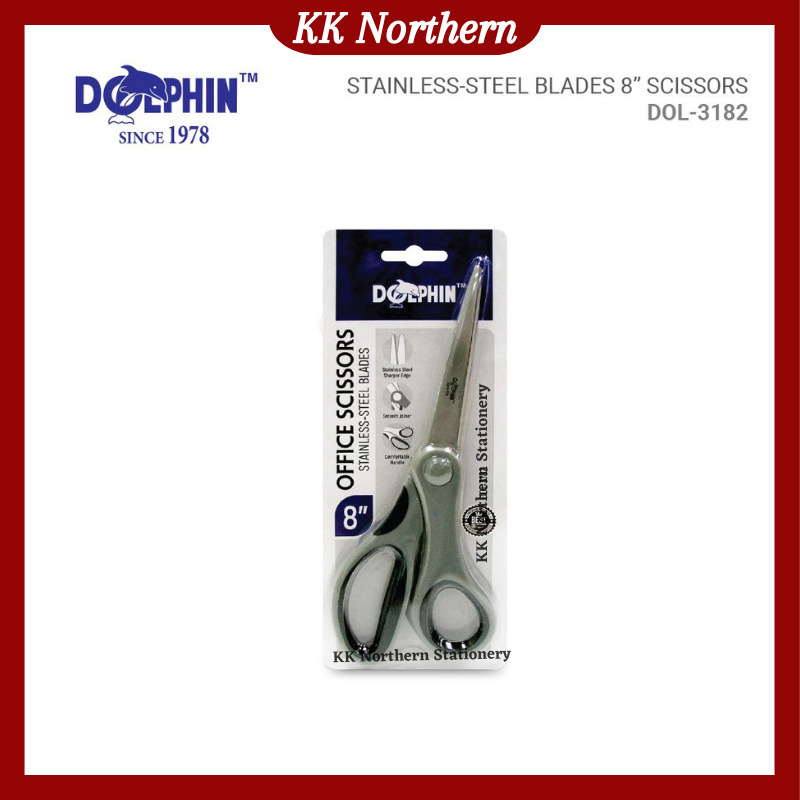Dolphin Scissors Stainless-Steel Blades Scissors (5"/ 6"/ 7"/ 8") Heavy ...