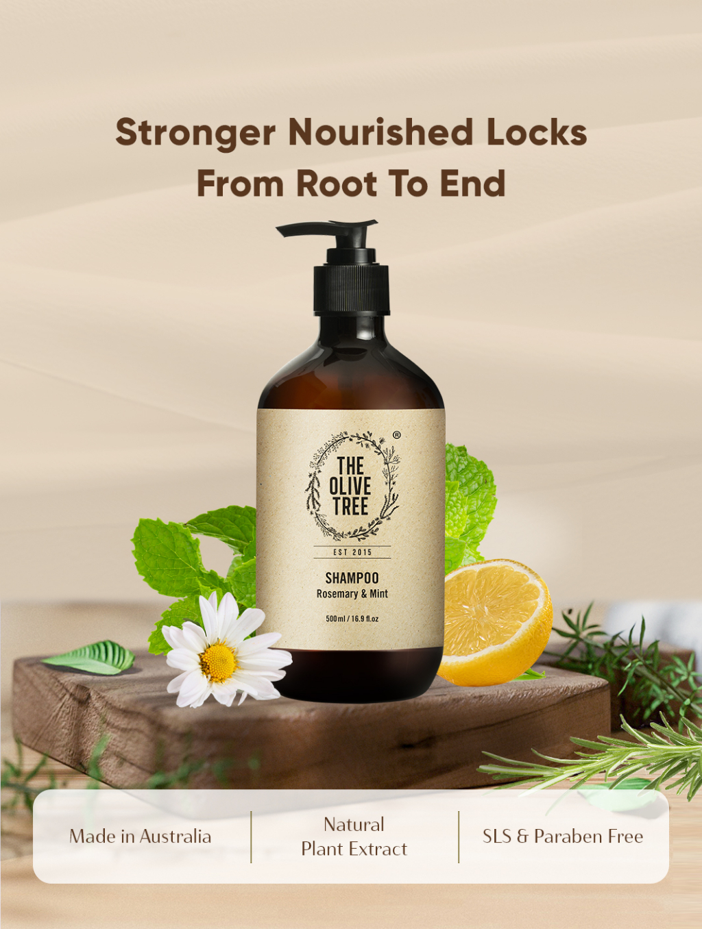 [Bundle of 3] THE OLIVE TREE Nature Volume Shampoo (250ml x 3) Rambut ...