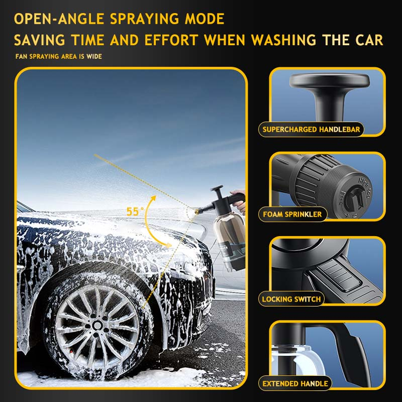 2000ML Car Wash Spray Bottle Spray Gun Manual Air Pressure Water Jet ...