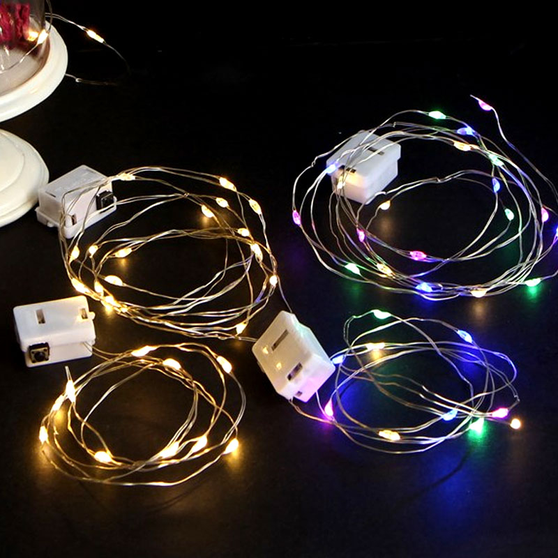 Mini LED Brightness 3 Modes String Lights Fairytale Copper Wire Battery ...