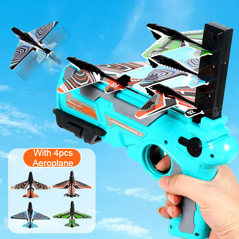 Foam Plane Shooting Toy Guns Airplane Airplane Launcher 4Pcs Glider ...