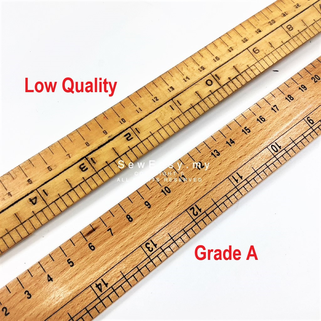 Grade A 18" Pembaris Sesiku Kayu / 18" Big Head Ruler Right Angled ...