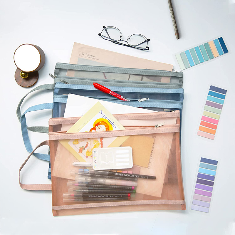 𝗧𝗘𝗔𝗥 𝗥𝗘𝗦𝗜𝗦𝗧𝗔𝗡𝗧 》Double Layer Nylon Document Bag File Folder Zipper Bags ...