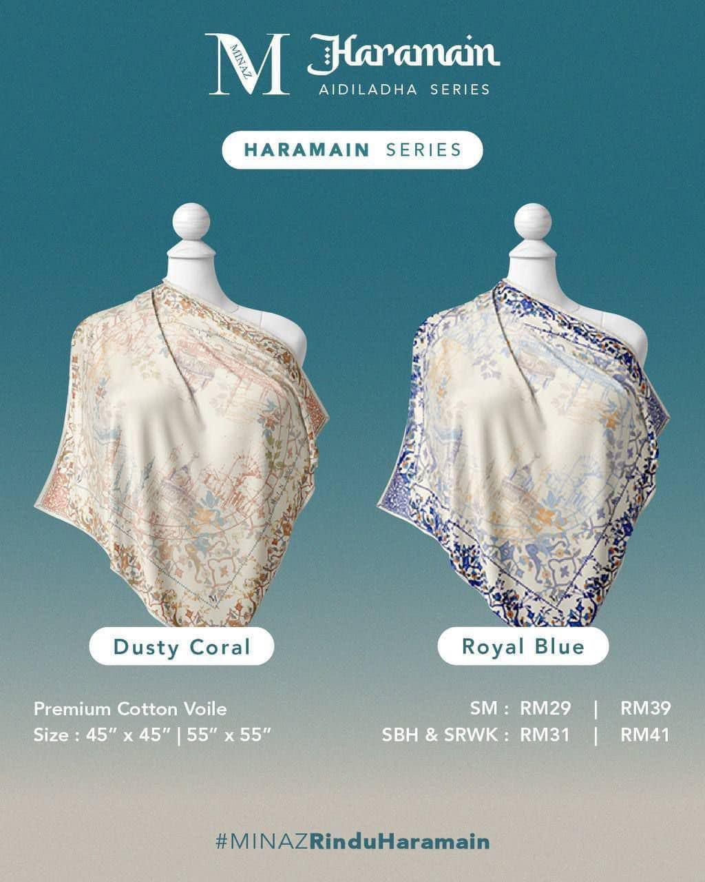 Tudung bawal Minaz Hijab printed haramain series raya adha 2023 bidang ...