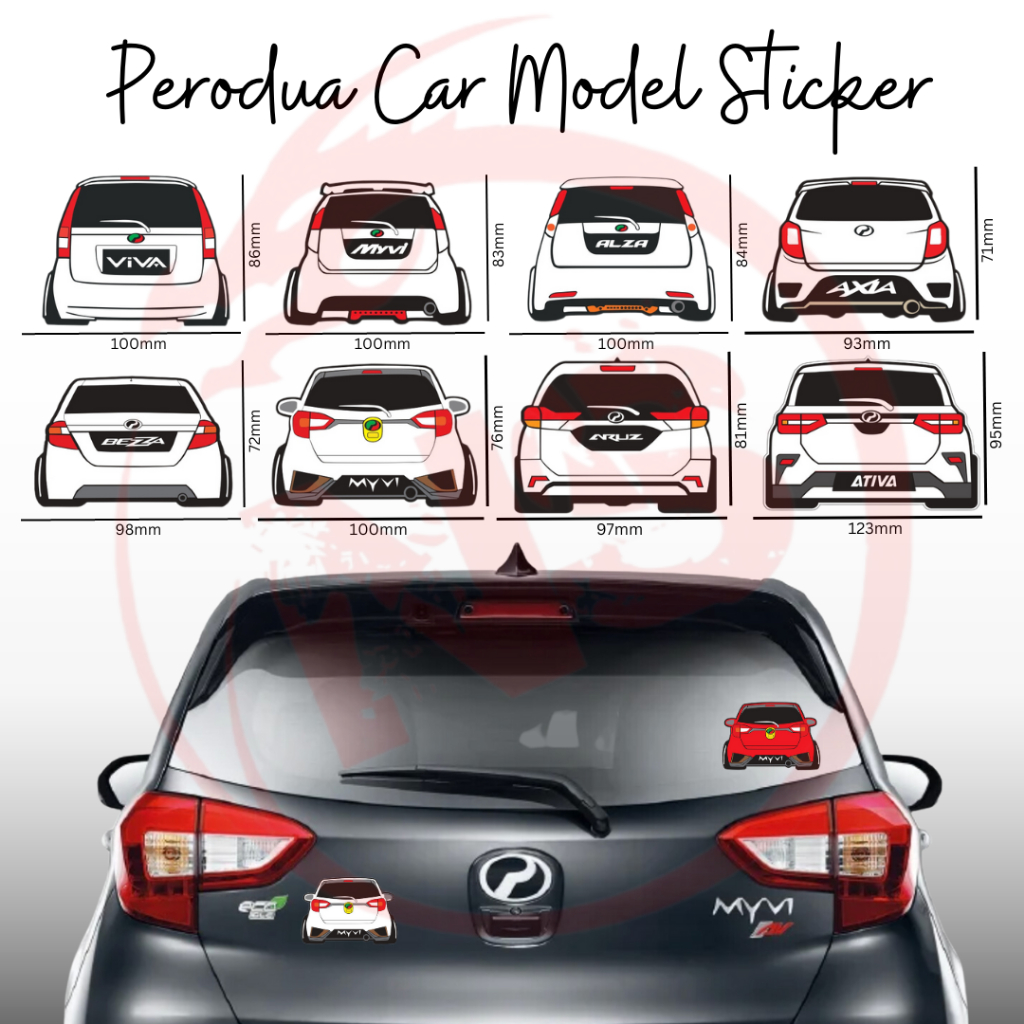 Perodua Car Model Sticker( No Plat) Myvi/Bezza/Aixa/Viva/Alza/Myvi2018 ...