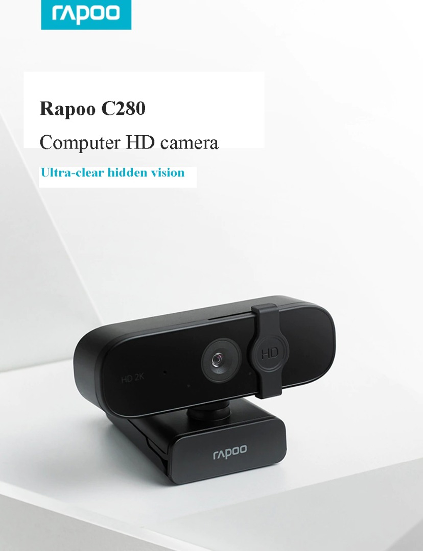 Rapoo C280 2K Full HD Auto Focus Webcam With Built In Omni Directional ...