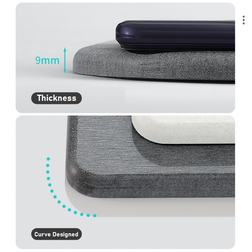 OSUKI Diatomite Bath Mat Floor Fast Absorbent Grey | Lantai Mat Mandi ...