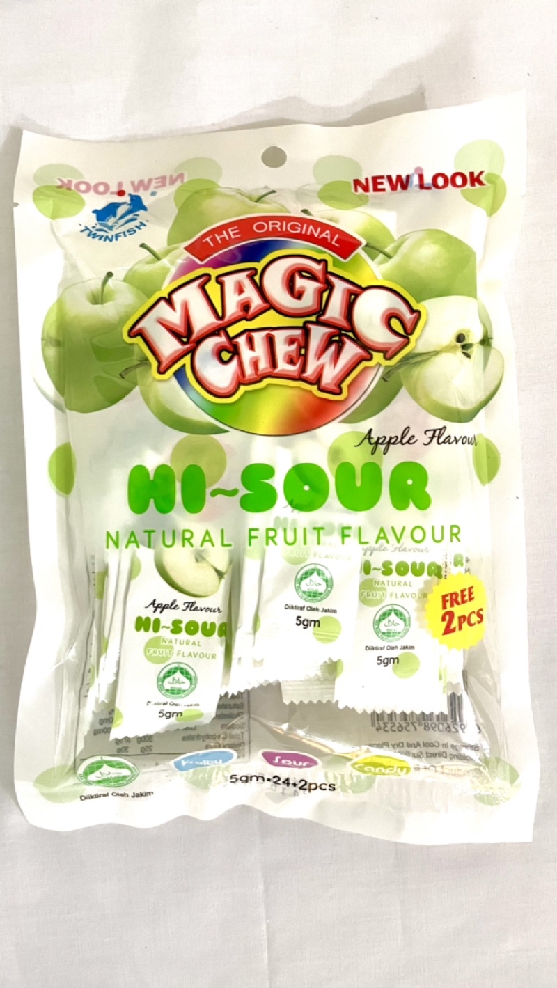 Twinfish Magic Chew Hi Sour Chewy Candy Mix Fruit Apple Grape ...