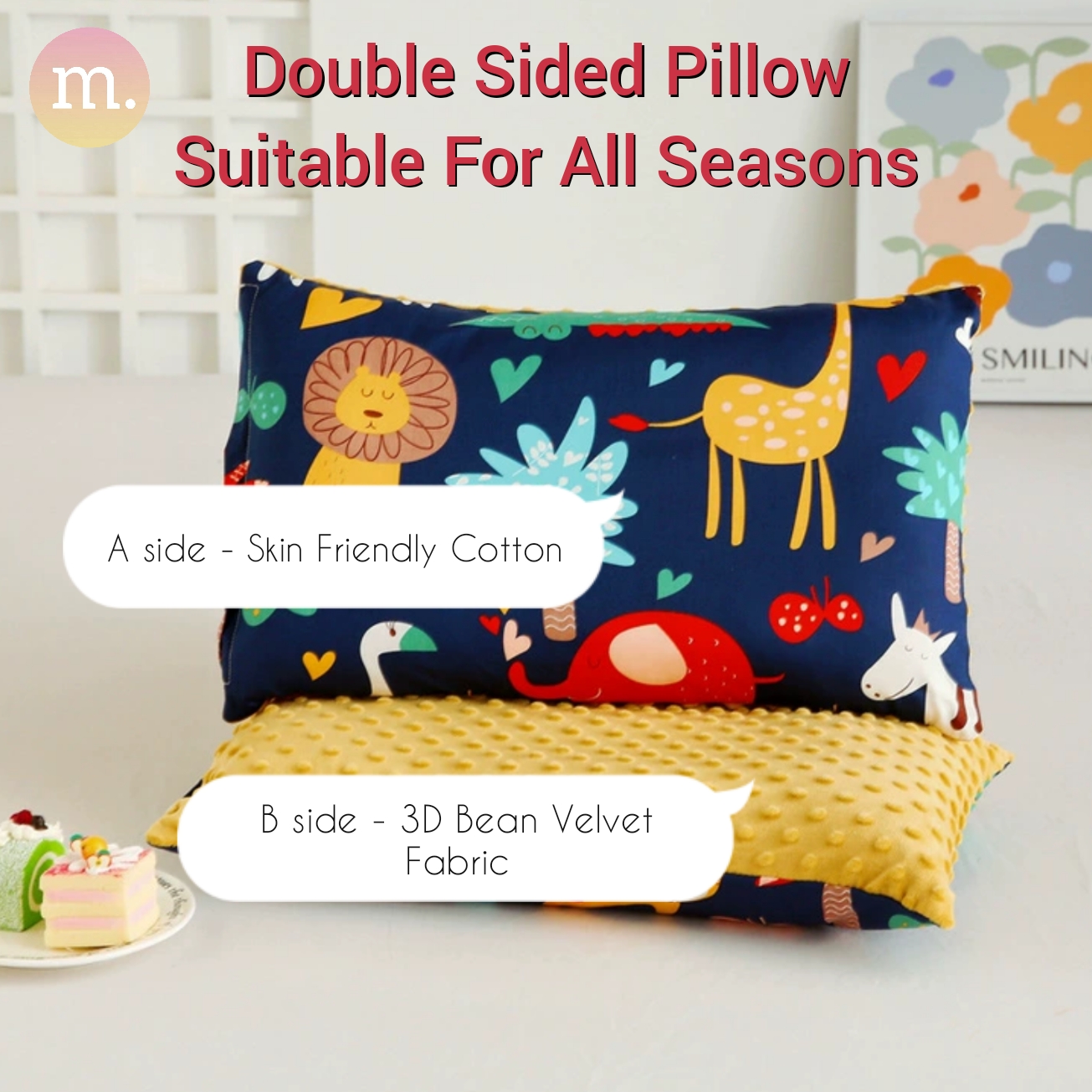 Children Kindergarten Nap Time Pillow With Removable Pillow Case Bantal ...