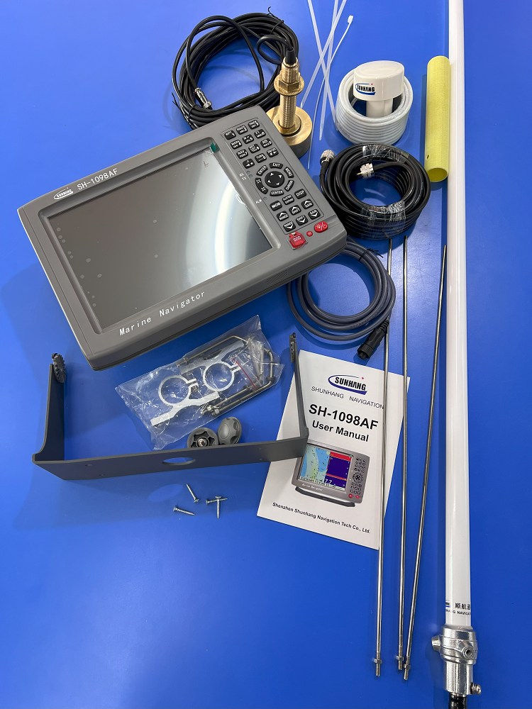 SUNHANG SH-1098AF Class B AIS Marine GPS Chartplotter and Fishfinder ...