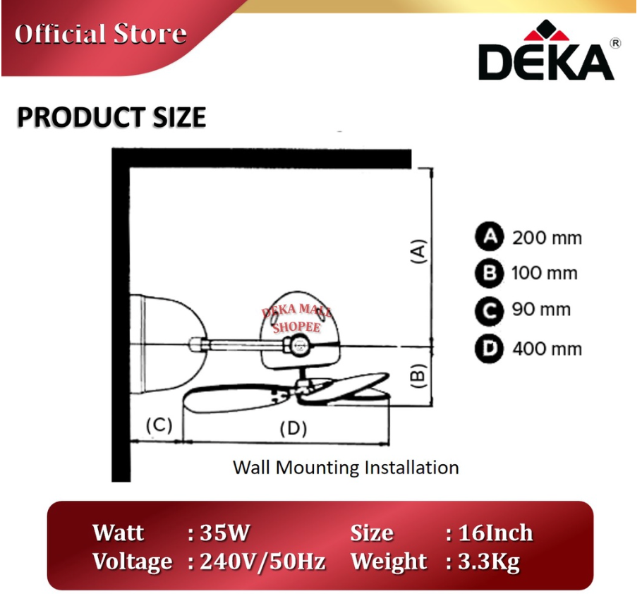 ALPHA Alkova KONA W REZO ELISE DEKA MS16 MDC168 Corner DC Motor Wall ...