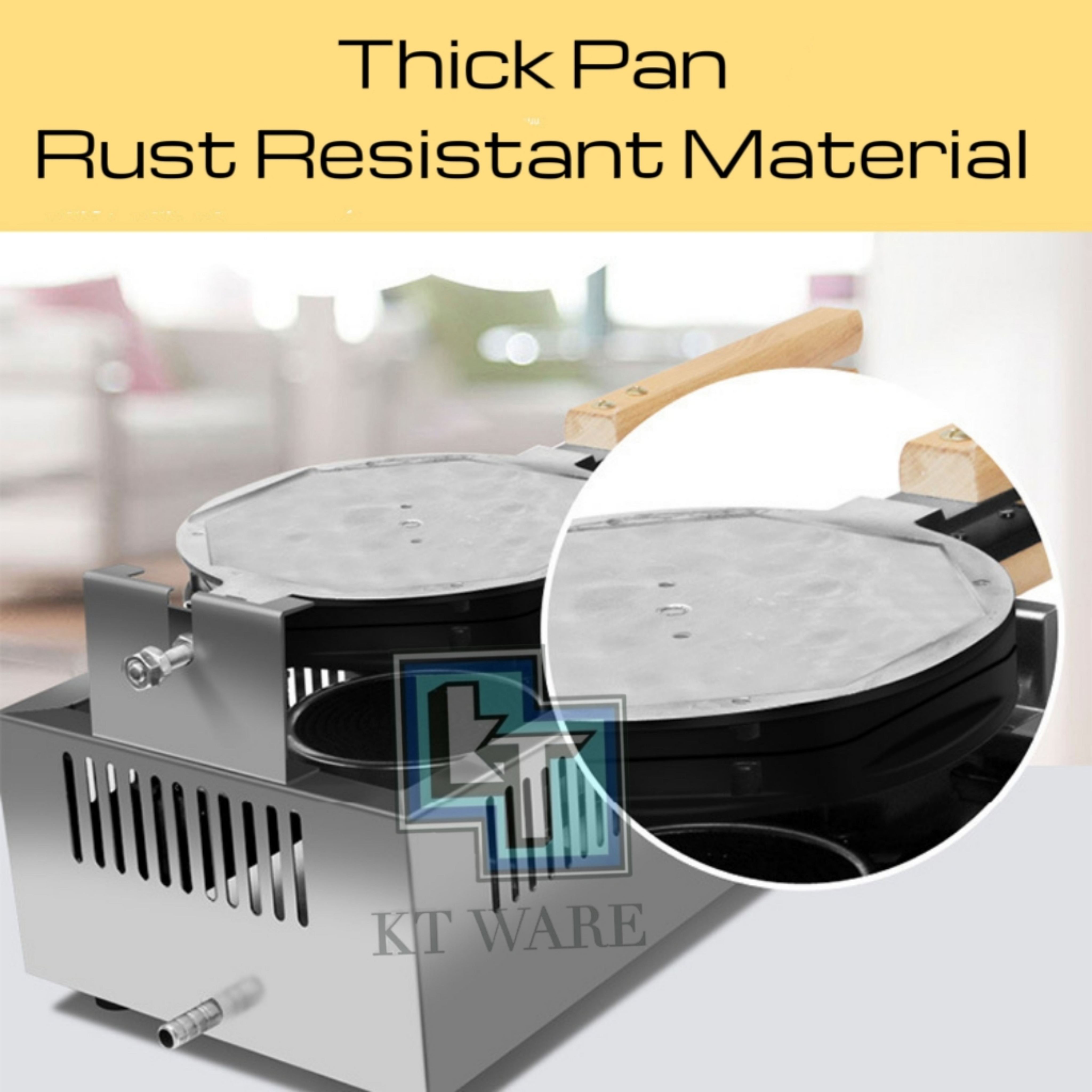 KT WARE Commercial Gas Waffle Baker Stove Portable Waffle Maker Telfon ...