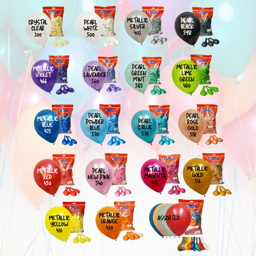 100 pcs ATEX Metallic Balloon Belon 11 Inches For Birthday Wedding ...