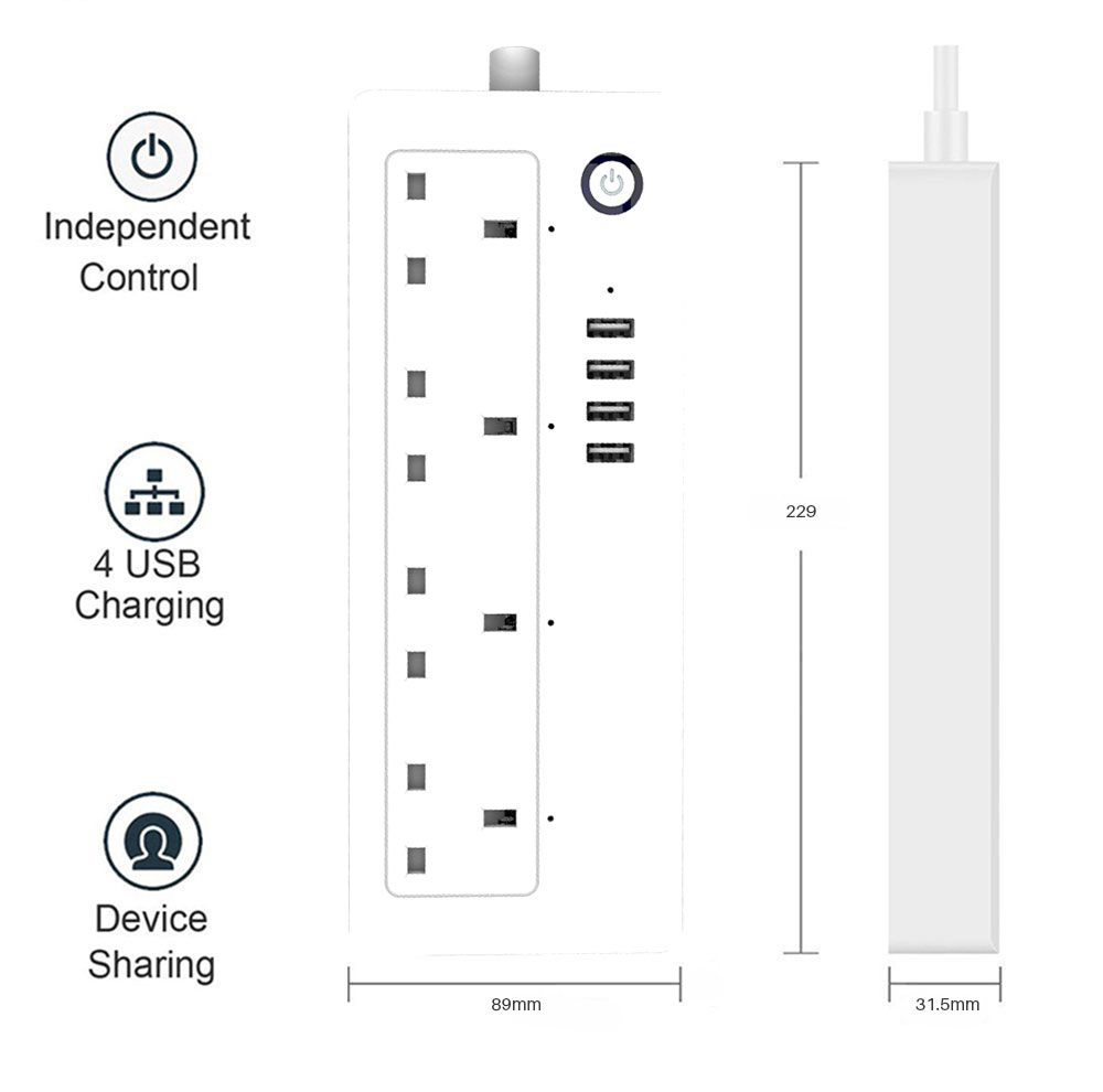 Smart Home Plug 3 in 1 Power Strip Extension 8 in 1 WIFI Timer Plug ...