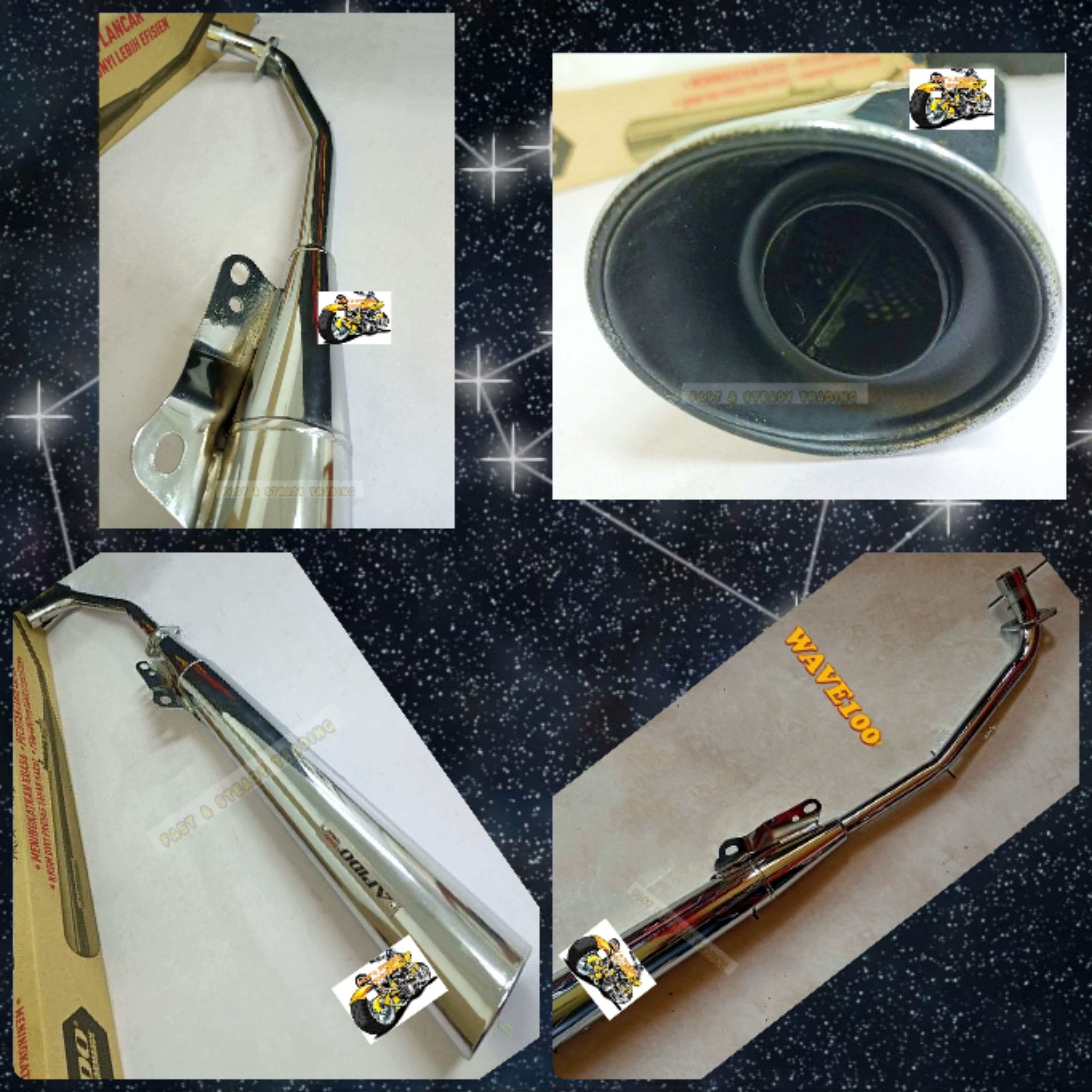APIDO STD RACING EXHAUST PIPE STANDARD EKZOS MUFFLER WAVE100/ WAVE100R ...