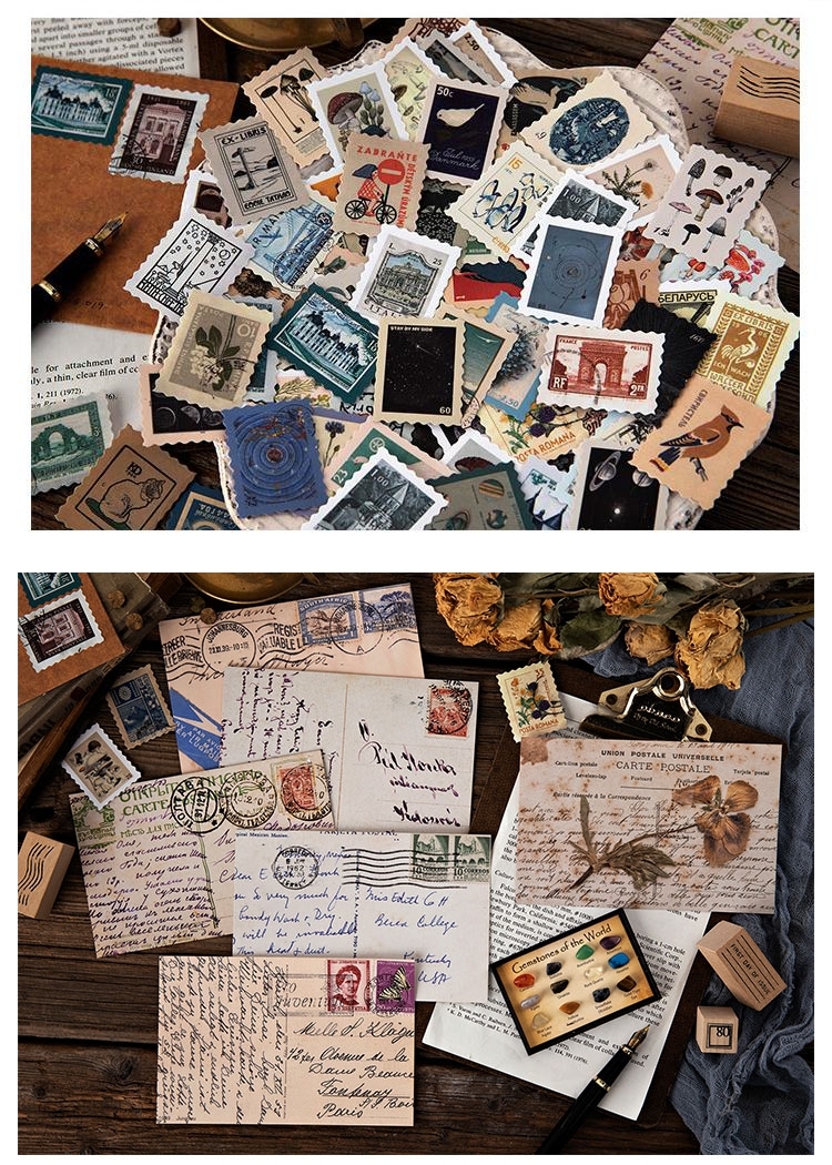 Retro Philatelic Museum Collecting Stamps Series Deco Stickers DIY ...