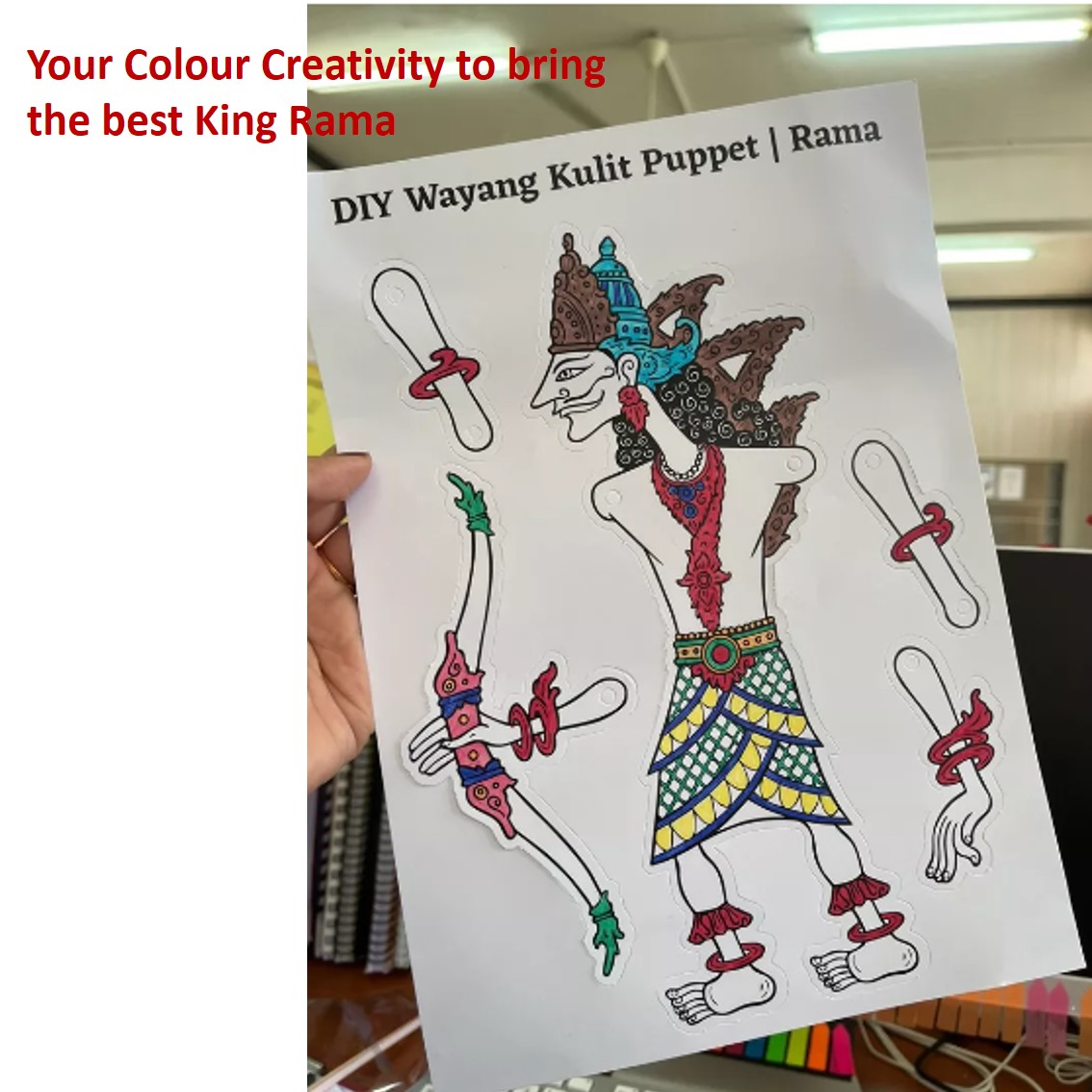 HLS DIY Wayang Kulit Puppet Craft Kit with Marker Pens Traditional ...