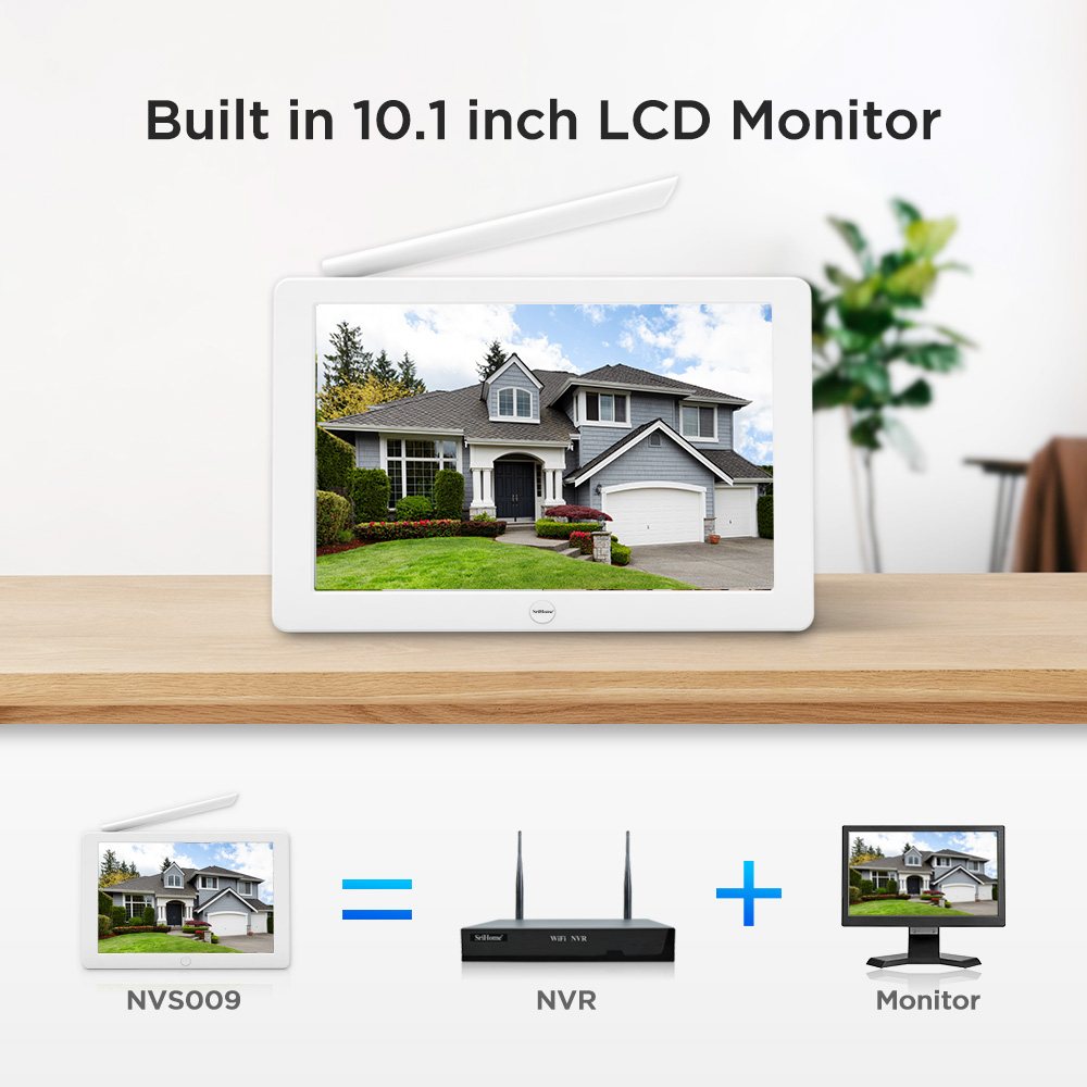 SriHome NVS009 WiFi NVR 8CH 10.1-inch LCD Screen Monitor (2MP) Network ...