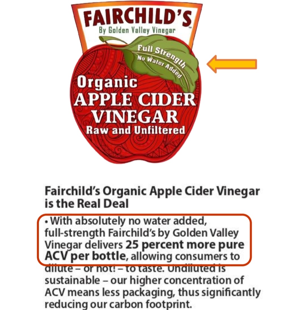 Fairchild's Organic Apple Cider Vinegar 32oz 946ml ( made in USA ...