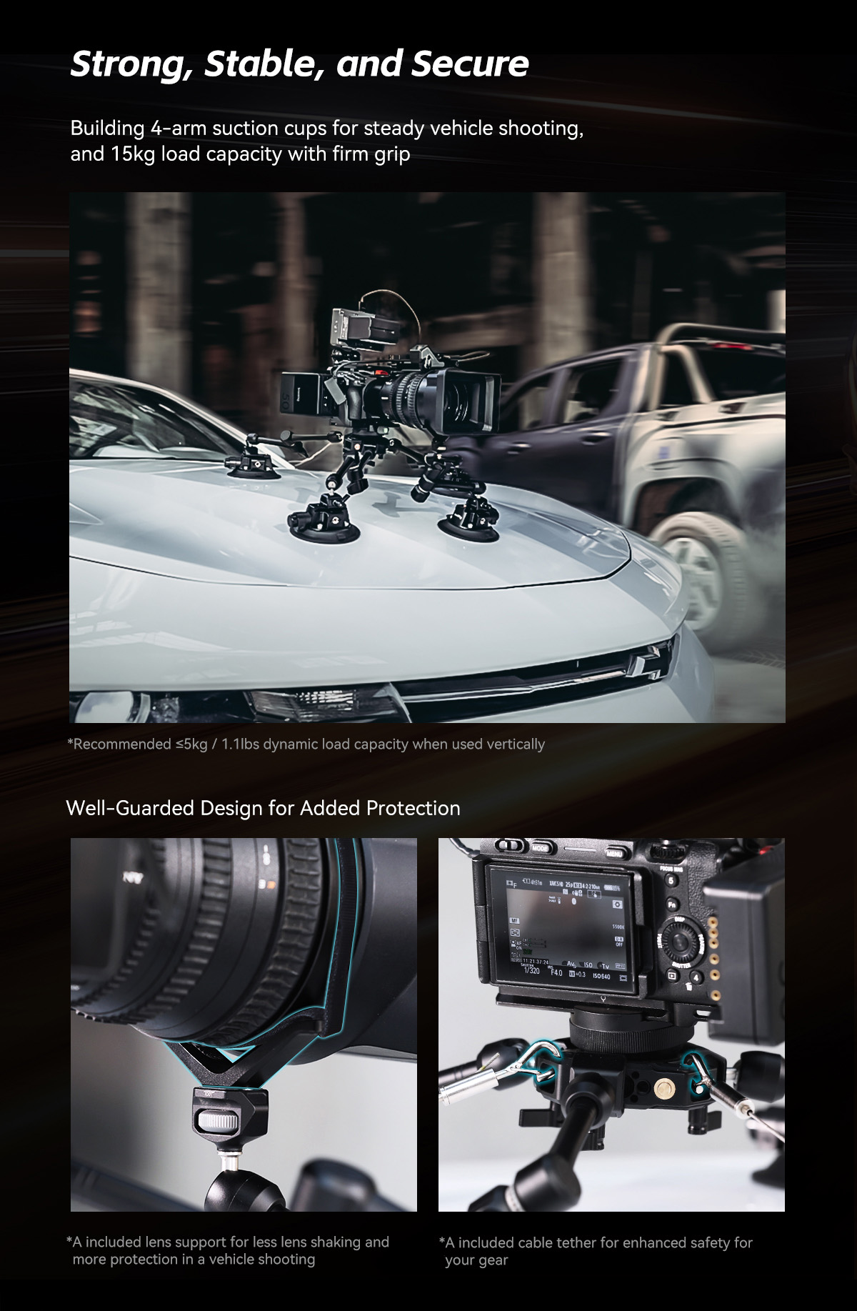 SmallRig All-in-One 4-Arm Suction Cup Camera Mount Kit for Vehicle ...