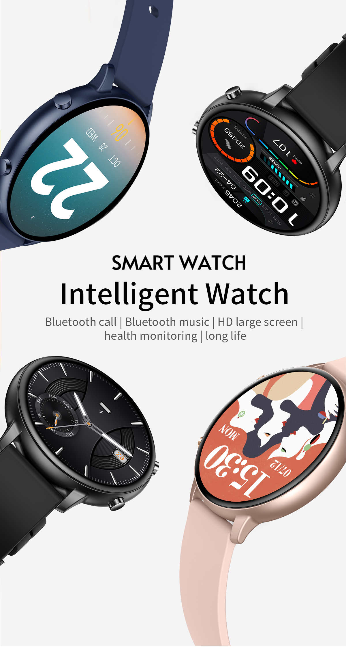 Aolon GTR Smart Watch 1.39 Inch High-Definition Screen Bluetooth Call ...