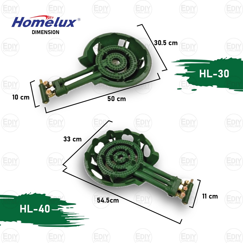 HOMELUX LOW PRESSURE LPG CAST IRON BURNER HIJAU DAPUR GAS STOVE COOKER ...