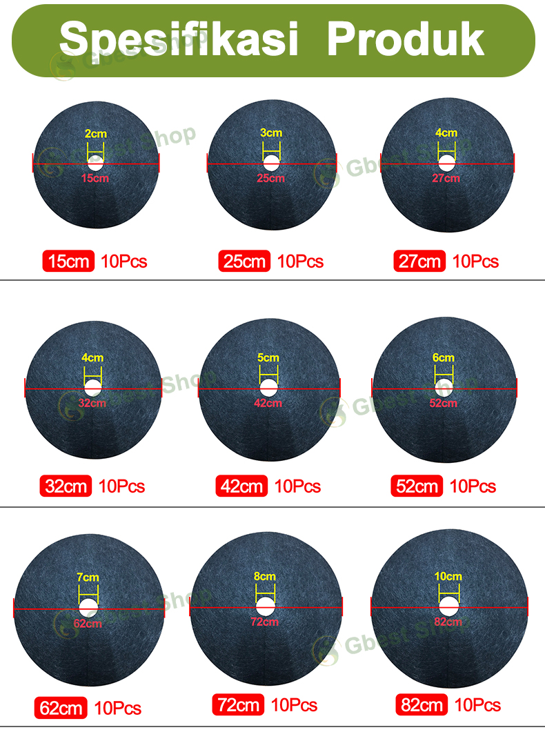 10PCS Weed mat 72cm/82cm Diameter Covering Ring Protection Tree Garden ...