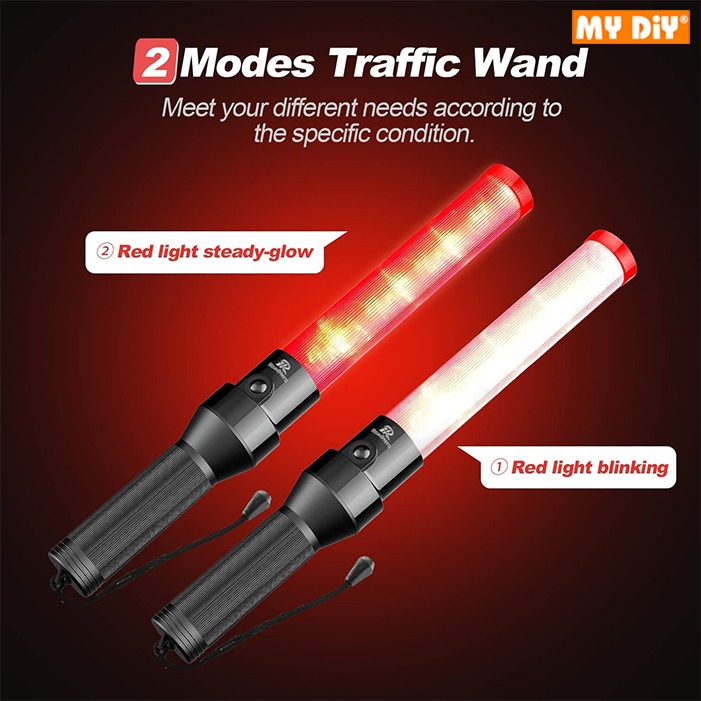 MYDIYHOMEDEPOT - LED Traffic Safety Baton Safety Hand Light Stick Baton ...