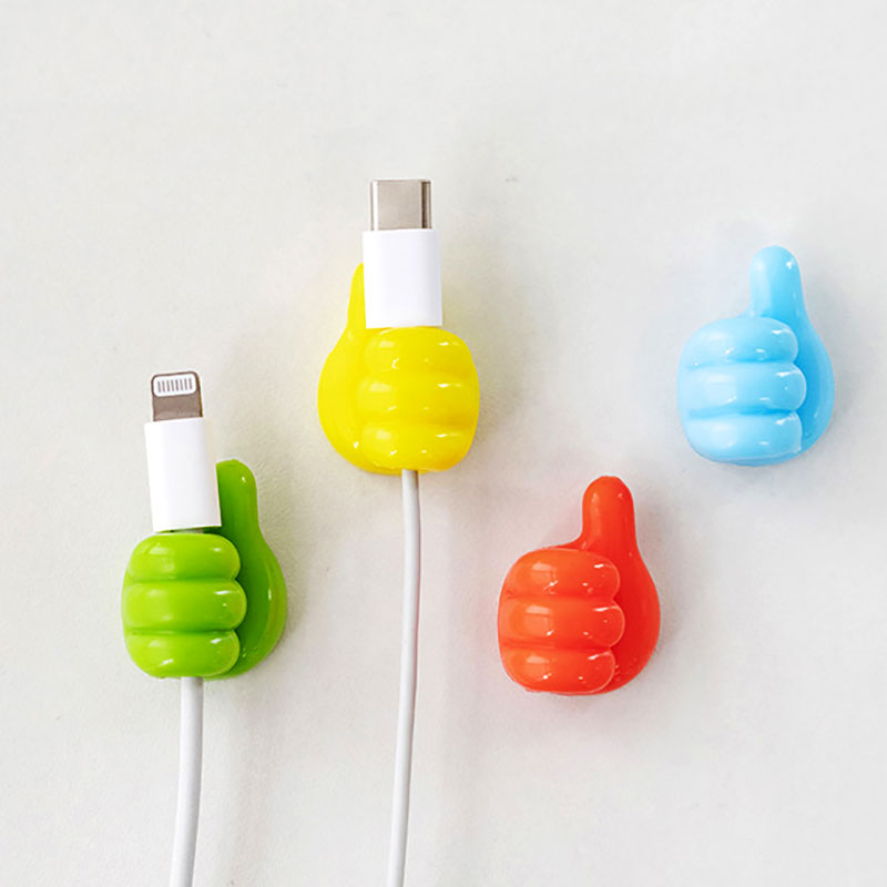 𝐓𝐇𝐔𝐌𝐁 𝐒𝐇𝐀𝐏𝐄𝐃 Creative Silicone Cable Holders Wire Organizer Wall Hooks ...