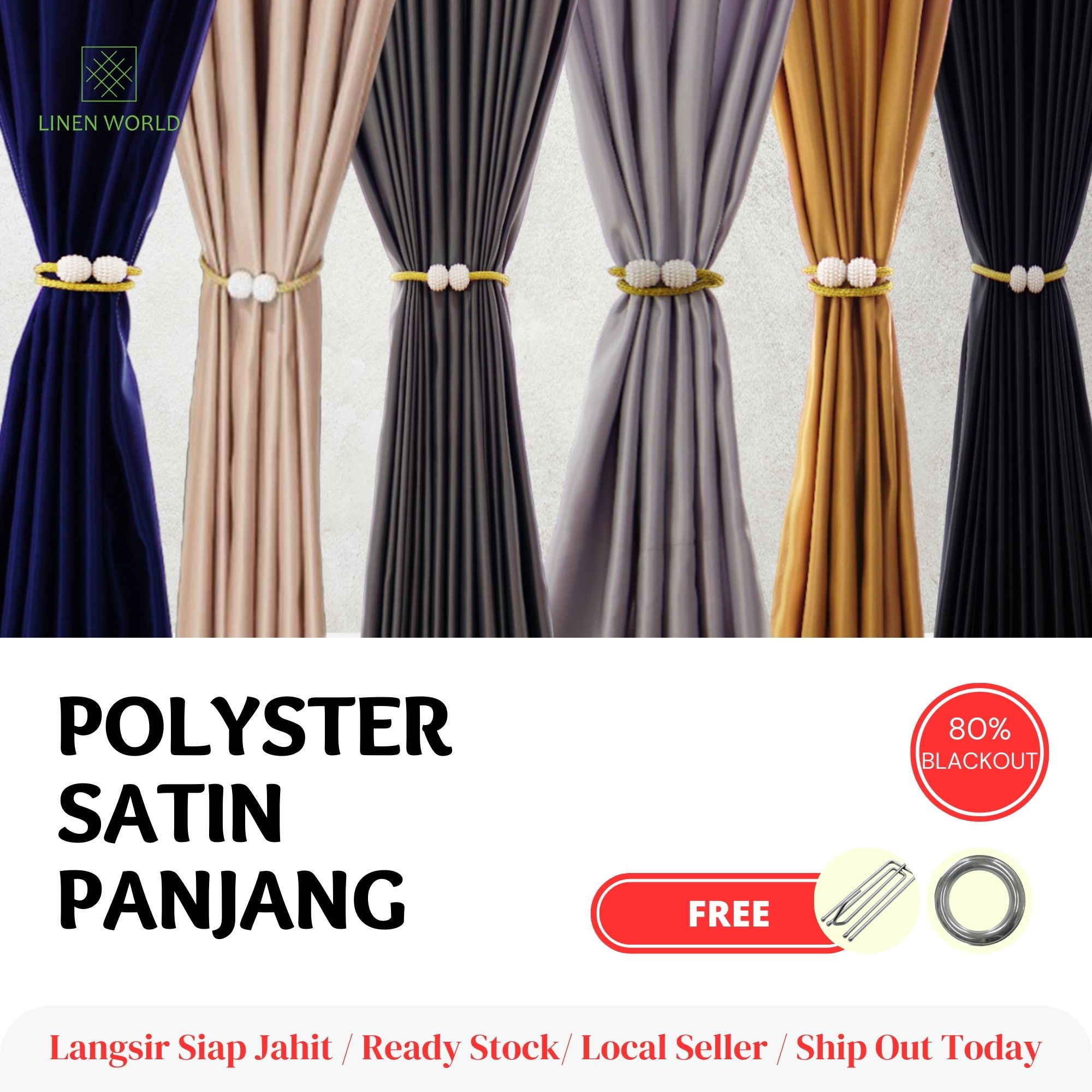 25 Apr LTD | Langsir Semi Blackout, Langsir Tebal, Curtain Plain 6 ...