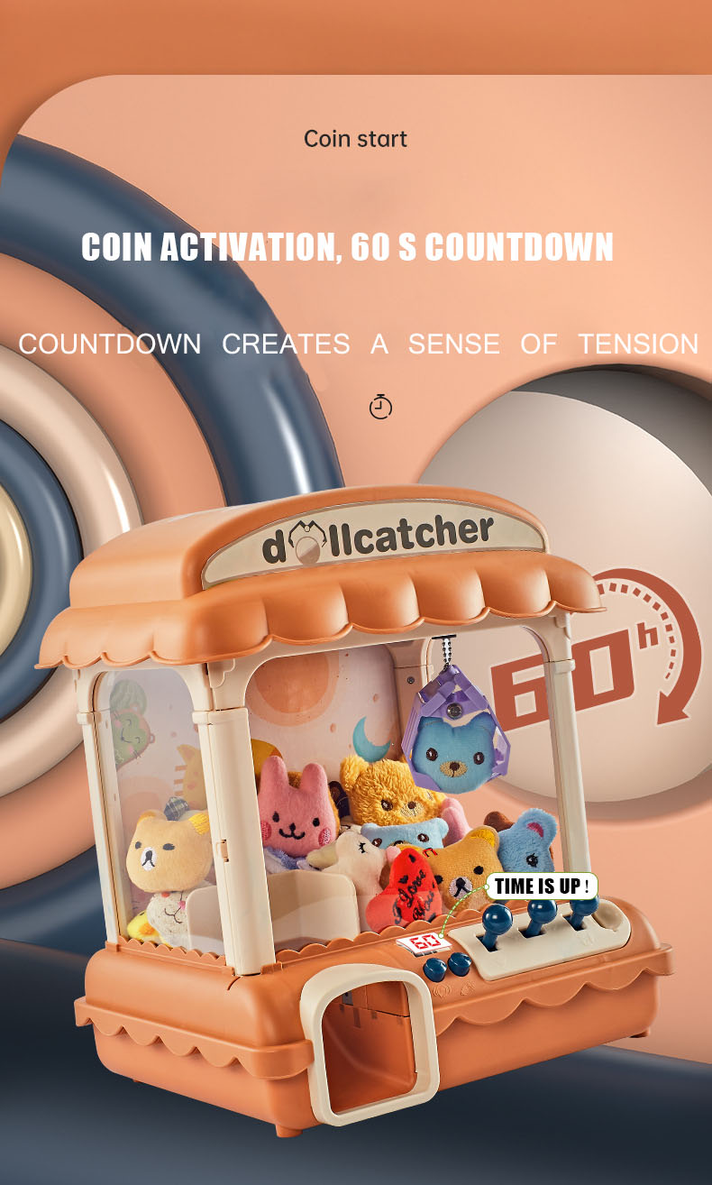 Doll Catch machine Big Size Claw Game Toy Birthday Present for Children ...