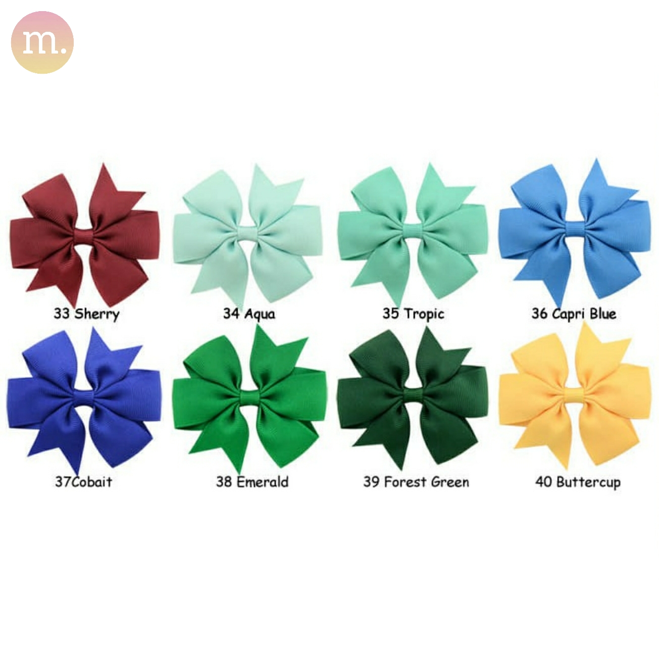 Kids Cute Ribbon Hair Clips 40 Attractive Colours Kids Hair Accessories ...