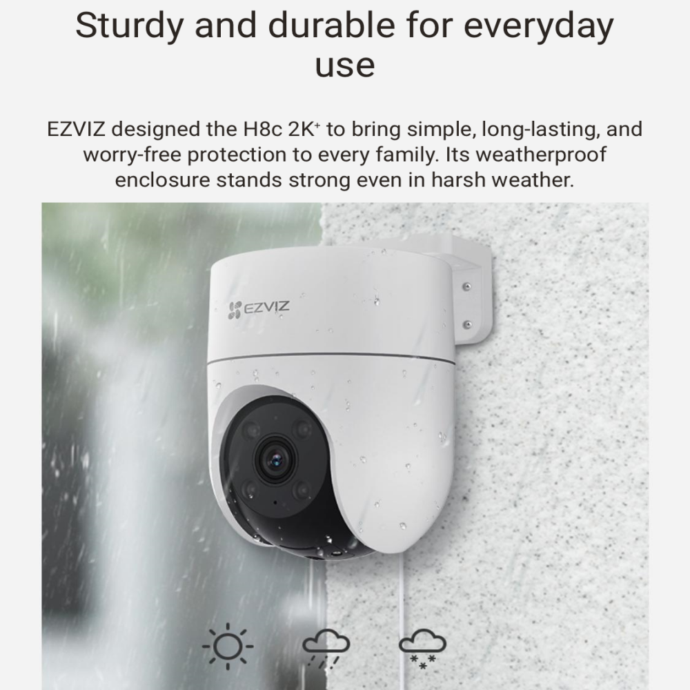 EZVIZ H8c Pro 4K 8MP & H8c 2MP & C8c 5MP Outdoor Security 360 Pan Tilt ...