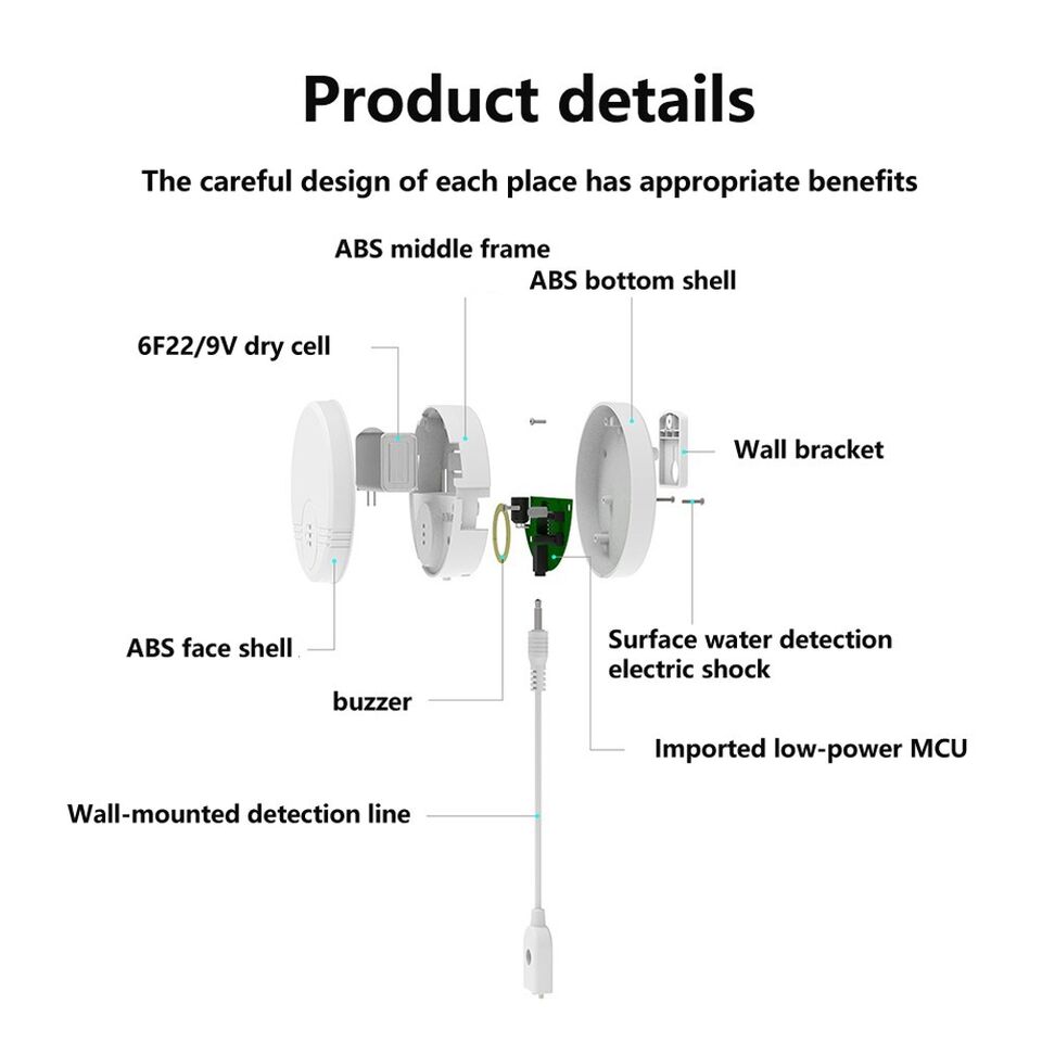 Flood Detector Water Sensor Alarm | Alarm Banjir | Water Leaking Alarm ...