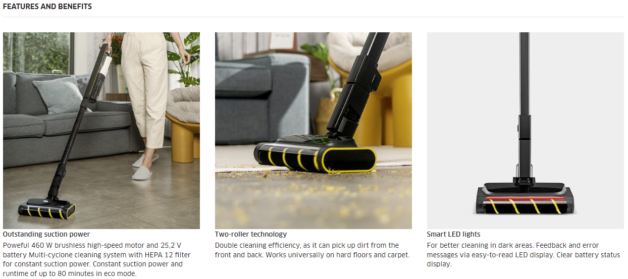 Karcher VCS5 Handheld Vacuum Cleaner Handheld Vacuum Cordless Stick ...