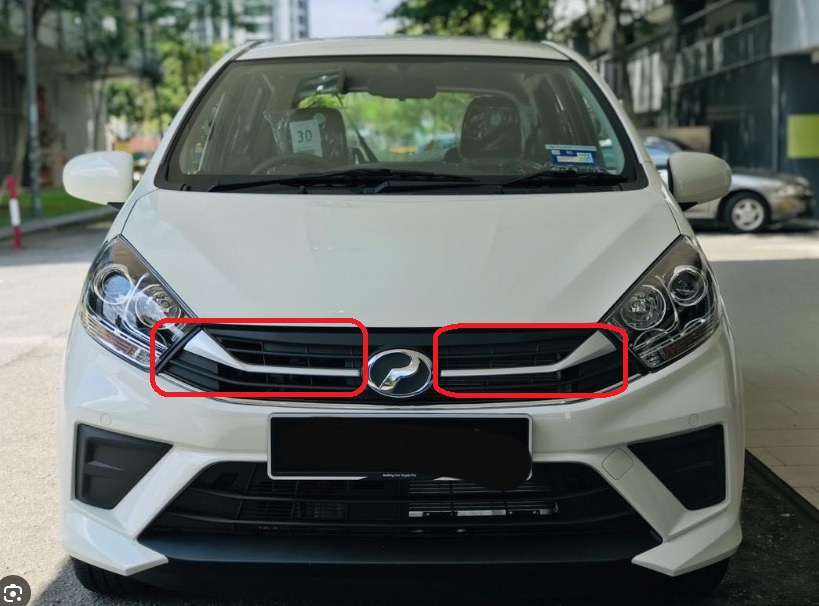 PERODUA AXIA 2019 FRONT BUMPER GRILLE MOULDING ( SILVER) | Shopee Malaysia