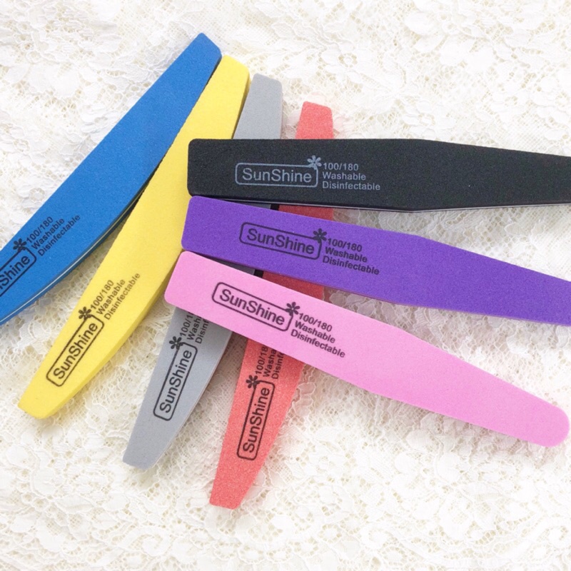 （i20) Colorful Sponge Nail Art Files 100/180 Professionel Boat Nail ...