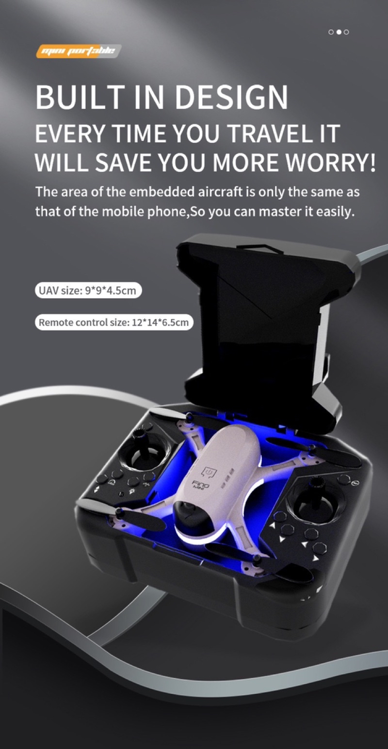[RAINBOW FLASH LED]FEO FiNO Mini Drone Optical Flow 4K HD Camera Wifi ...