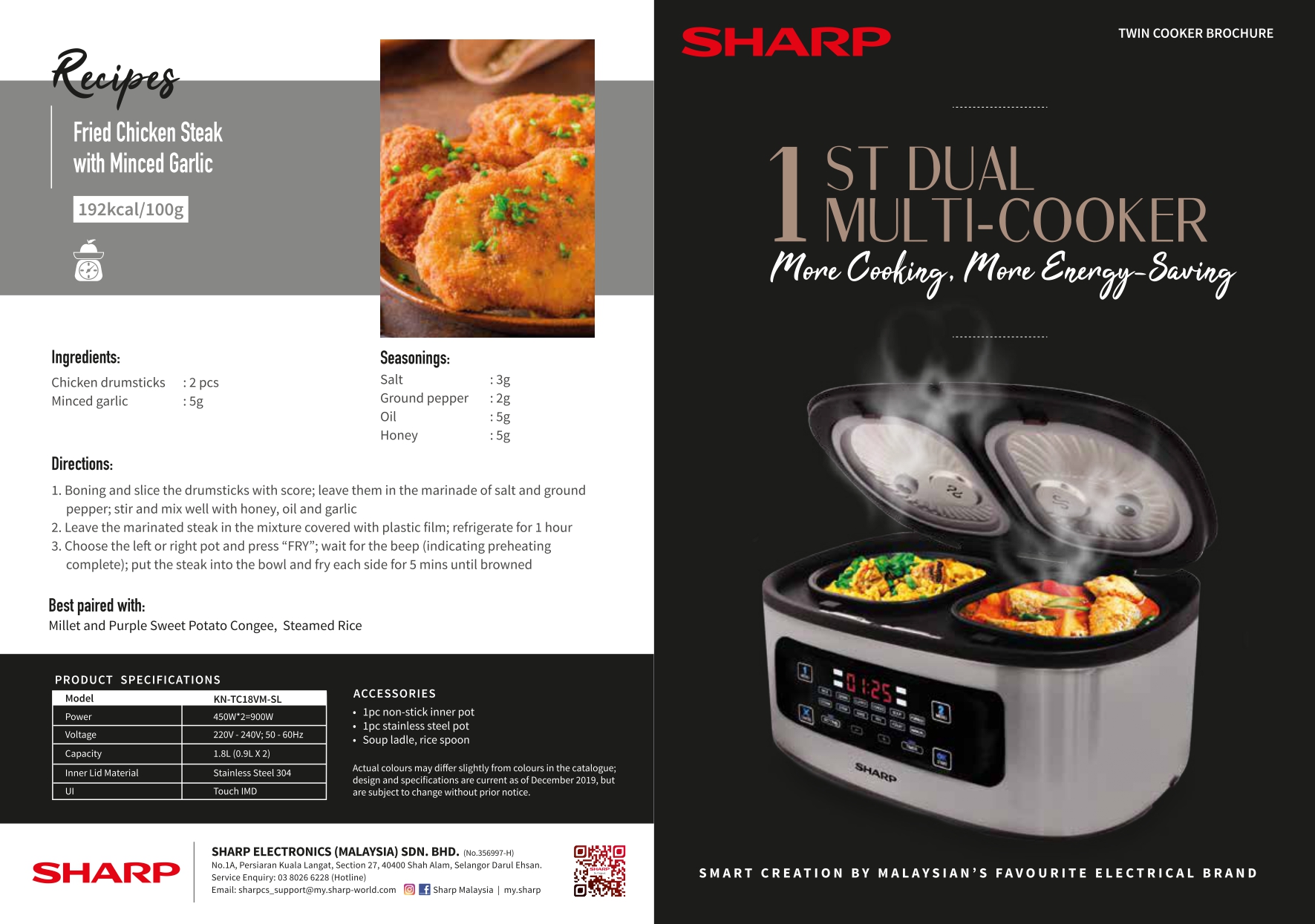 Sharp Twin Multi Cooker 1.8L (0.9L x 2) KNW509SL | Shopee Malaysia