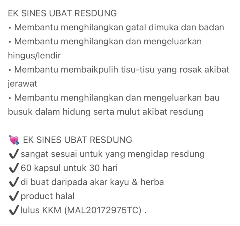 PEK JIMAT 2 BOTOL EK SINES UBAT RESDUNG SINUS DENGAN KKM 100% ORIGINAL ...
