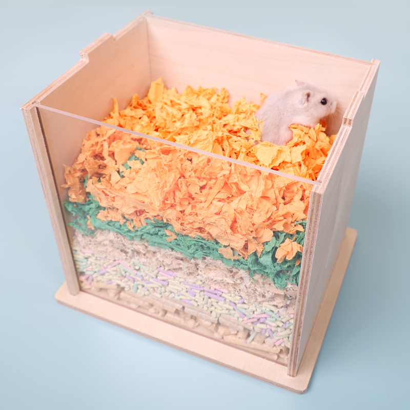 Hamster Wooden Acrylic Exploration Digging Box Hideout Room | Shopee ...
