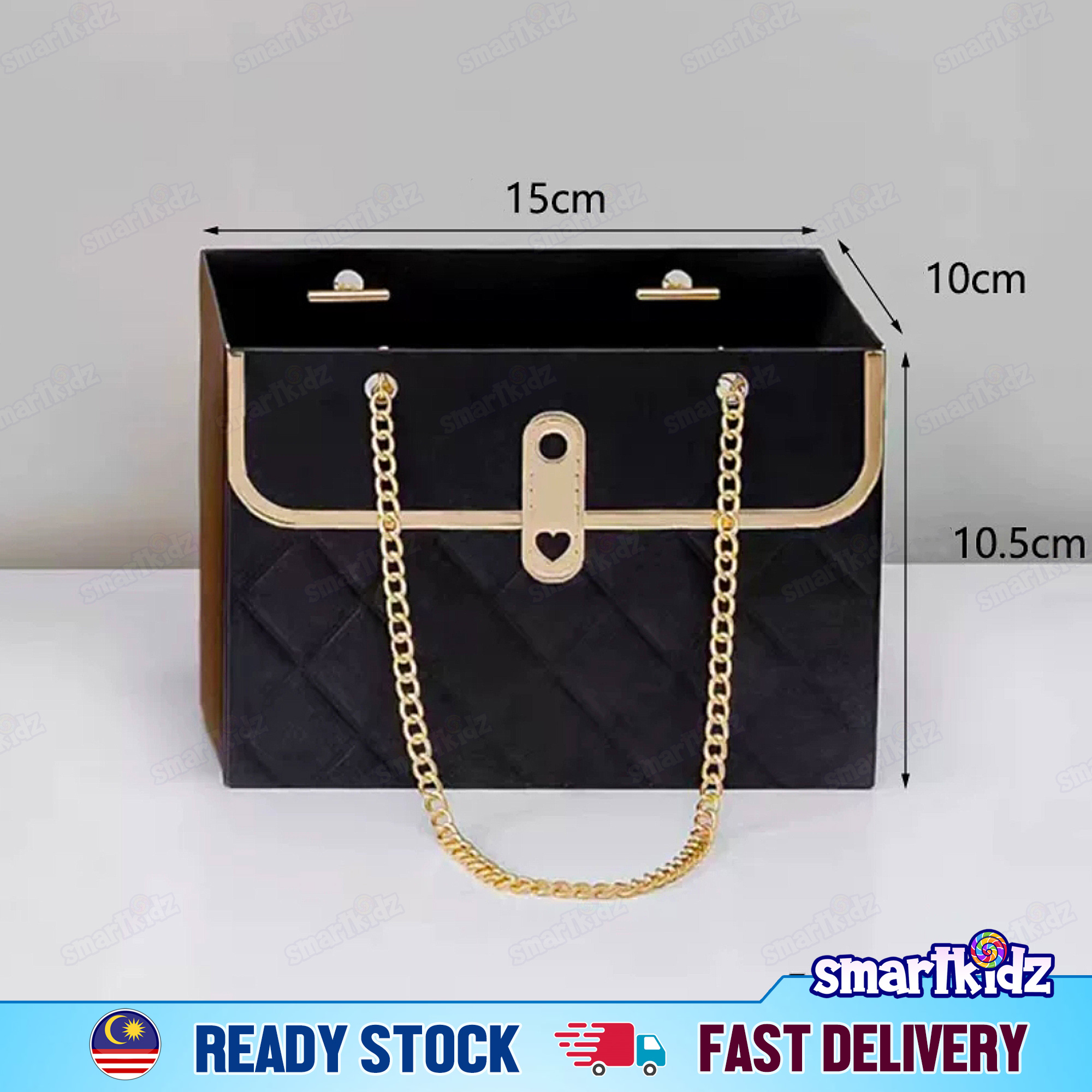 [1box] Chain Papar Bag Box | Flower Paper Bag Box | Chain Handle ...