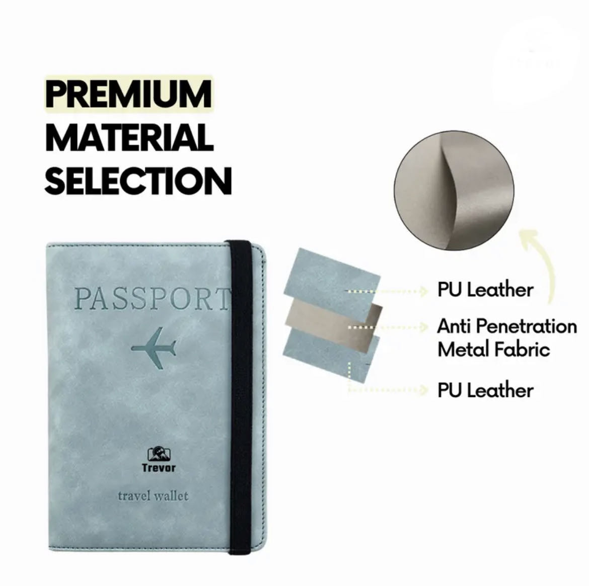 RFID Protection Passport Holder Leather Passport Cover Credit Card IC ...