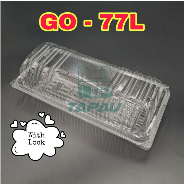 TAPAU - GO-77L Plastic Tray with Lock [ 50pcs± ] Bakery Disposable Clear Food Box Swiss Roll ...