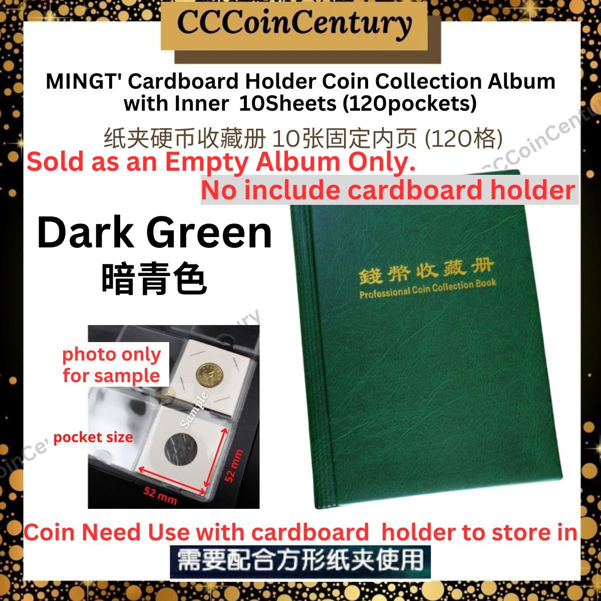 MINGT Album 120pocket Penyimpanan Koleksi Syiling Berkadbod Cardboard ...