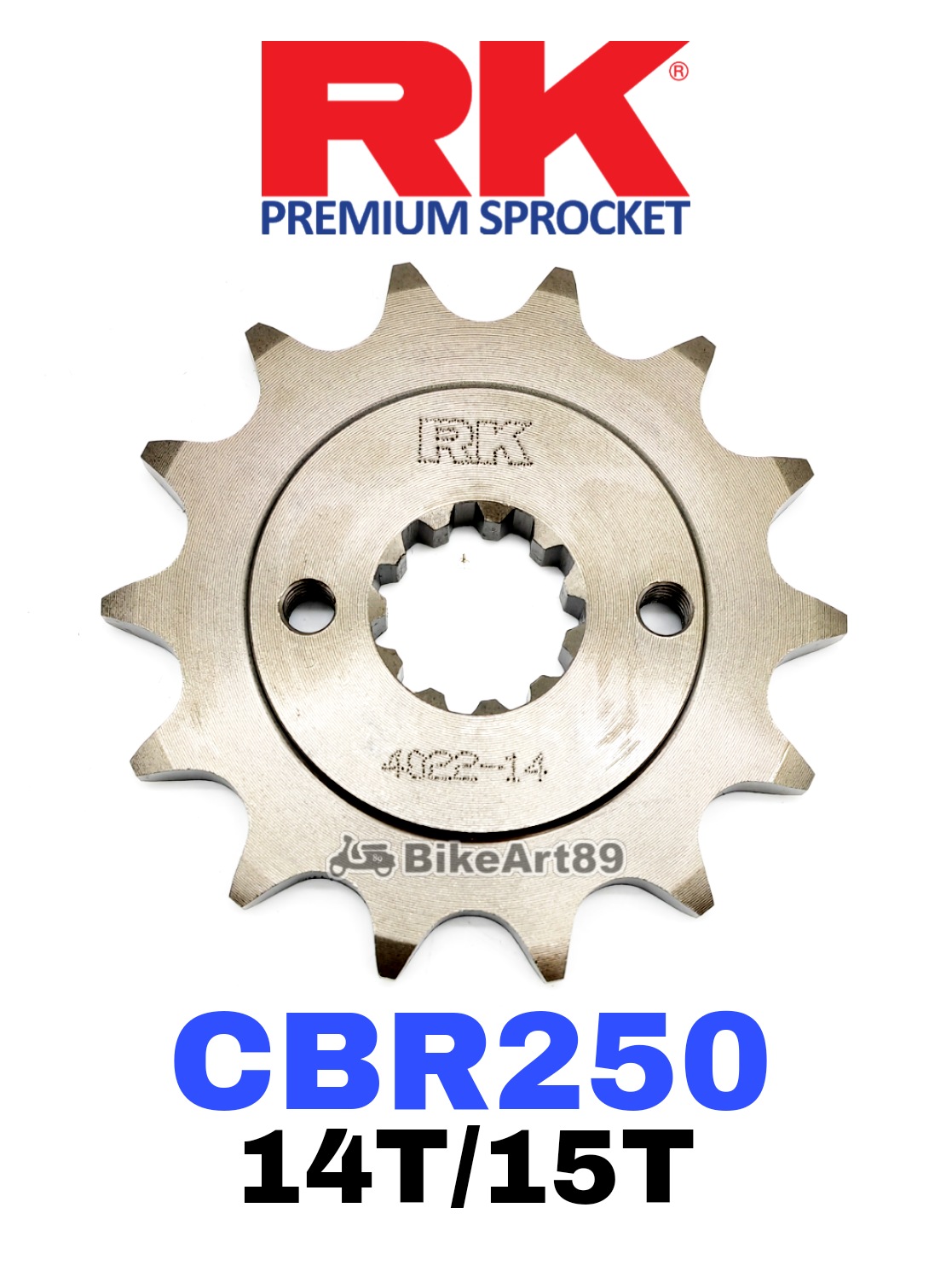 RK Sprocket Set Honda CBR250 RK520 KLO2 O-Ring Rivet Black / Gold Chain ...