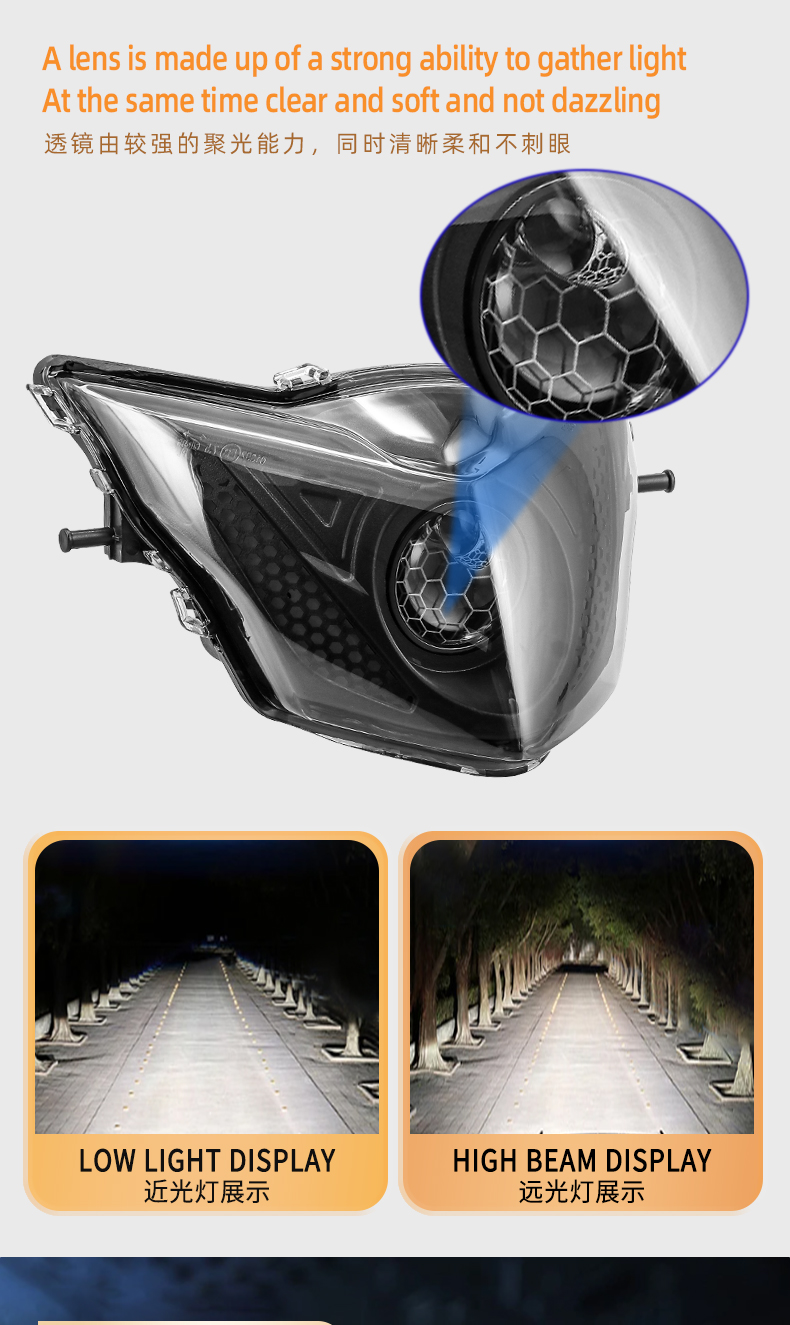 NEW HPMP LC135 V2 V3 V4 V5 V6 V7 HEADLIGHT FI LED SUPER BRIGHT CONVEX LENS HEAD LAMP LAMPU DEPAN ...