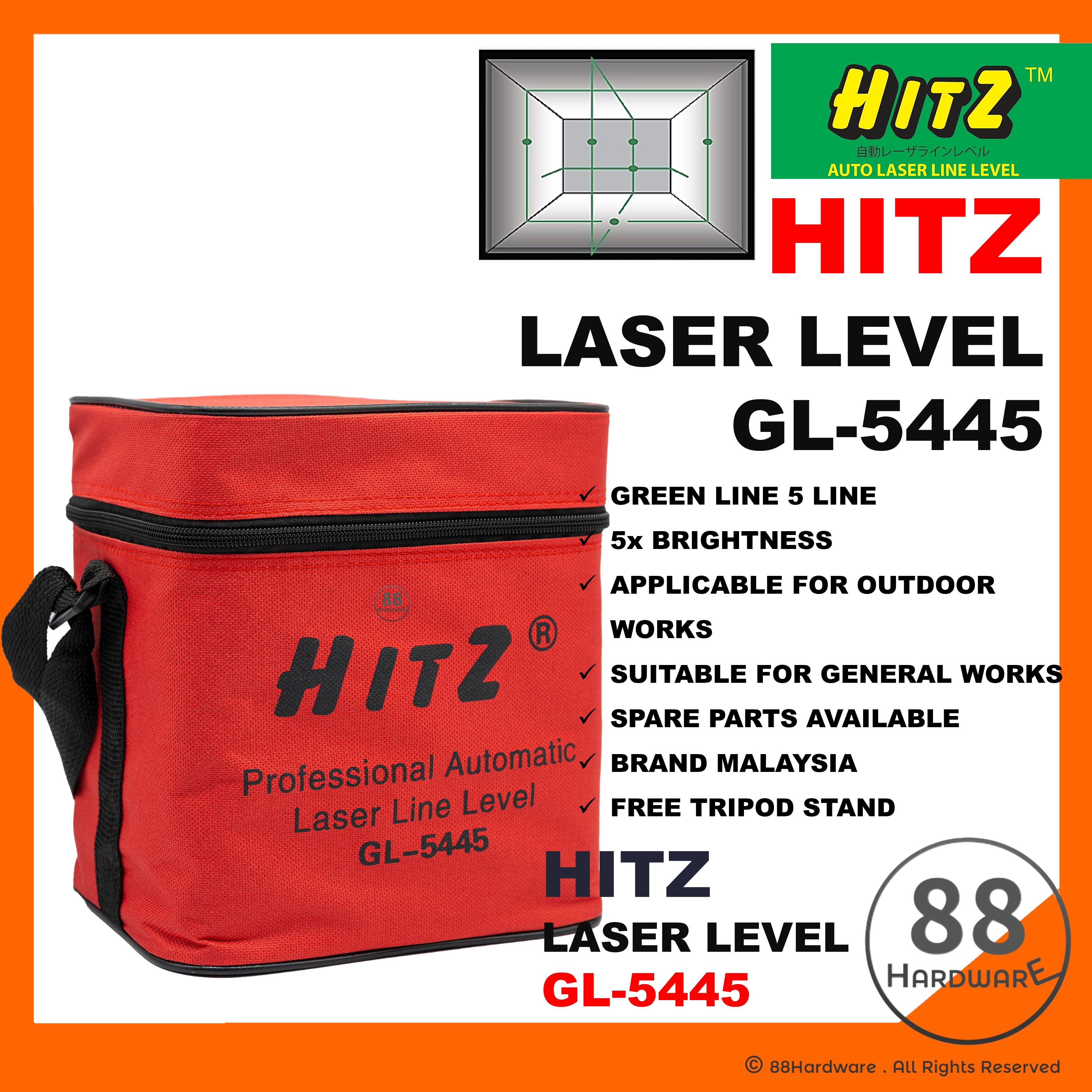 HITZ GL5445 Water level laser machine / 5 Lines Laser / laser level ...