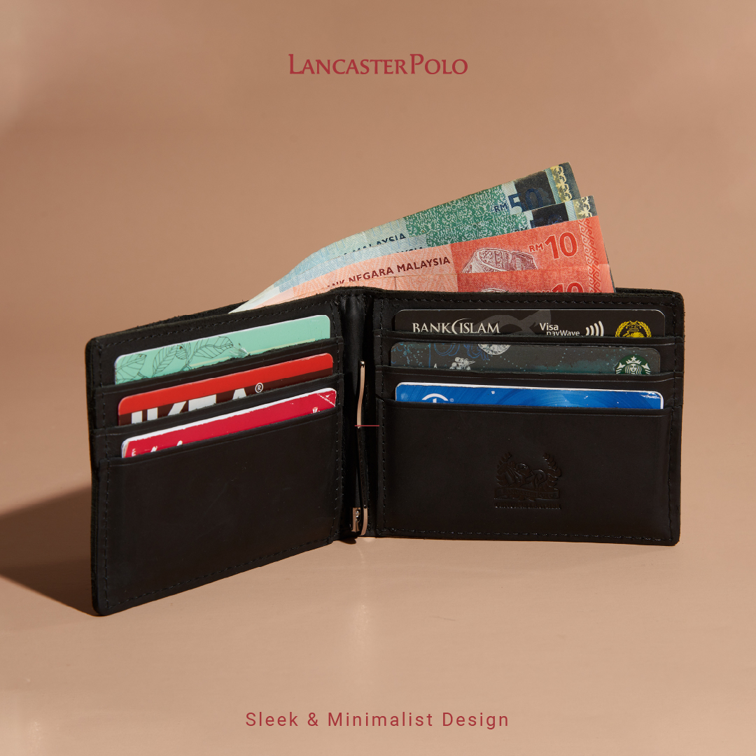 Lancaster Polo Full Grain Crazy Horse Leather Bifold Money Clip Short ...