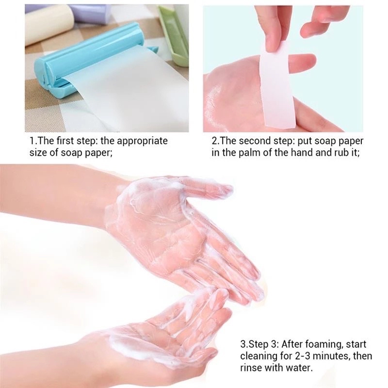 【1pcs】Hand Soap Roll Travel Outdoor Easy Carrying Hand Washing Paper ...
